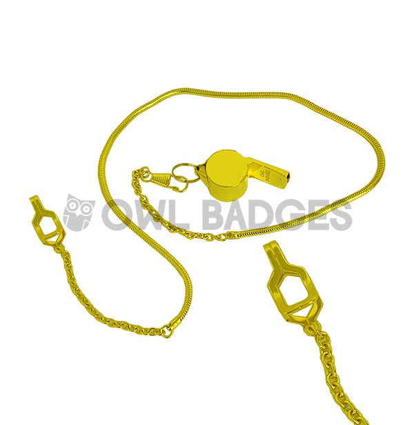 Police Whistle Chain And Metal Whistle Chain Owl Badges