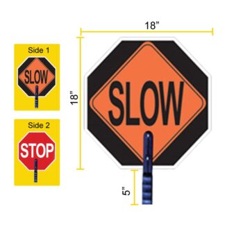 Handheld Stop Sign and Handheld Slow Sign - Owl Badges