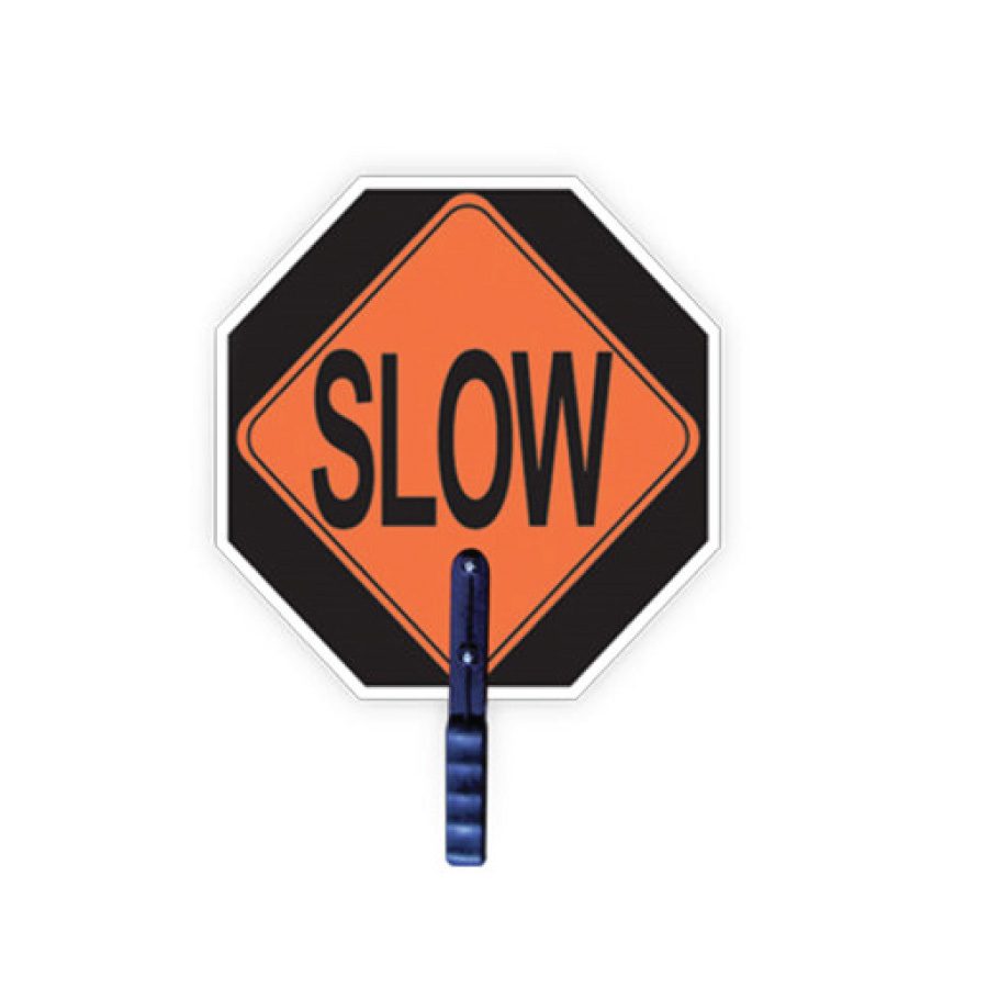 Handheld Stop Sign And Handheld Slow Sign – Owl Badges