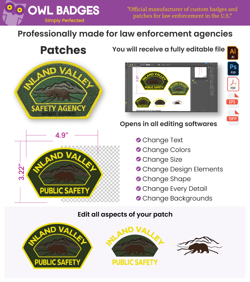 Digital Art File My Custom Patch – Owl Badges