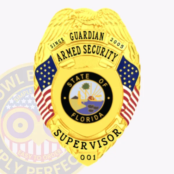 Custom Armed Security Badges | Eagle Top | Volume Discounts